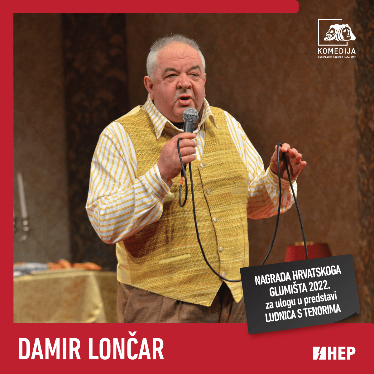 Damir Lončar nagrađen Nagradom hrvatskoga glumišta za najbolju mušku ...
